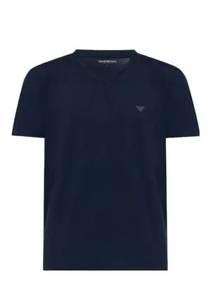 Emporio Armani V-neck Logo T-shirt - Black