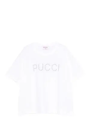 Emilio Pucci Logo Embellished T-shirt - White