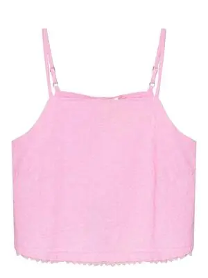 American Vintage Cropped Trim Detail Top - Pink