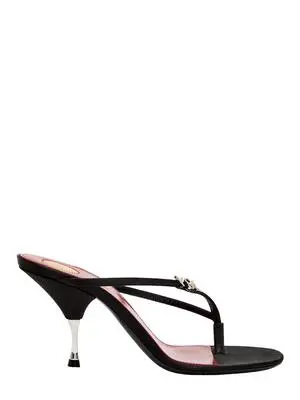 Saint Laurent Jerry Crystal-embellished Thong Sandals - Black
