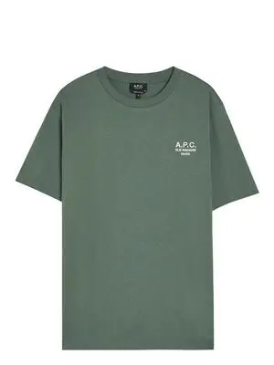 A.p.c. Rue Madame Logo-embroidered Cotton T-shirt - Green