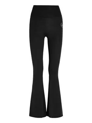 Stella McCartney Adidas X Training Logo Stretch-jersey Flared Leggings - Black