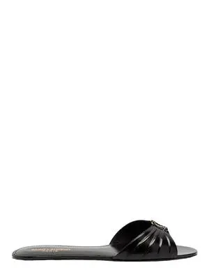 SAINT LAURENT Saint Laurent Babylone Pleated Leather Sandals