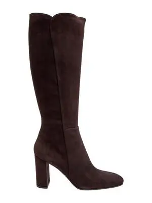 GIANVITO ROSSI Gianvito Rossi Suede Knee-High Zip-Up Block Heel Boots