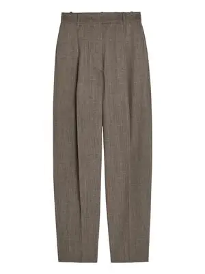 RÓHE Tapered-leg Wool-blend Trousers - Brown
