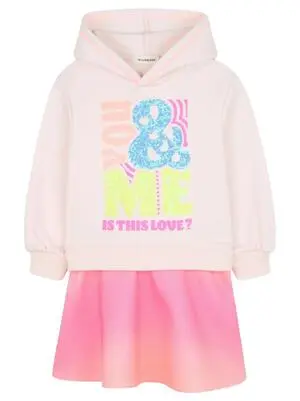 BILLIEBLUSH Billieblush "You & Me" Ombré Skirt Hoodie Dress Light Pink