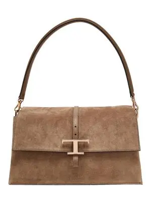 TOD'S Suede Shoulder Bag - Light Brown