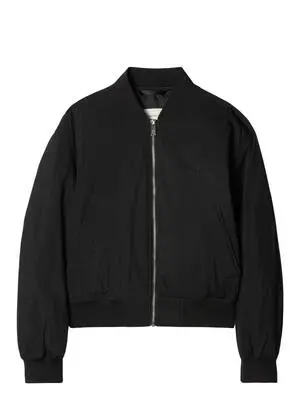 Calvin Klein Embroidered Zip-up Bomber Jacket - Black