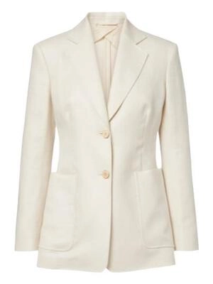 Max Mara Linen Suit Jacket - White