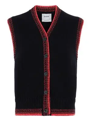 BARRIE Sleeveless V-neck Cardigan - Navy