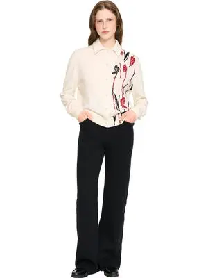 BARRIE Cashmere Stemline Cardigan - Ivory