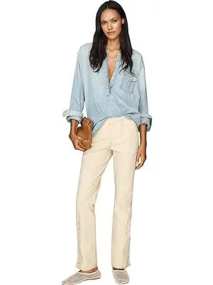 Anthropologie Jodhpur Mid-rise Straight-leg Pants - Sand