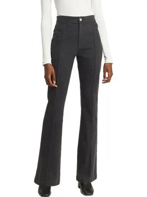 Ag Anisten Tailored Pintuck High Waist Stretch Flare Jeans - Charcoal Stone