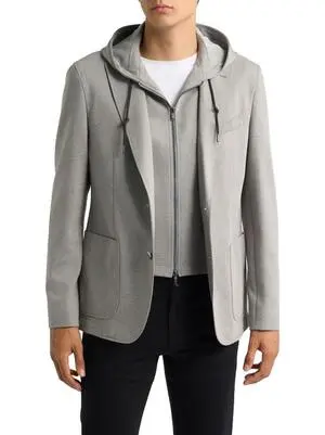 BOSS Hanry Hooded Sport Coat - Open Grey