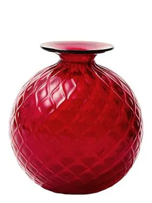 VENINI Monofiori Balloton Extra Small Murano Glass Vase - Red