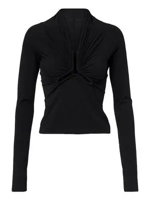 Rick Owens Rick Owens "Allanah" Gathered Jersey Top Black