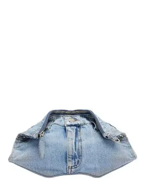 Alexander McQueen Manta Small Denim Shoulder Bag - Blue