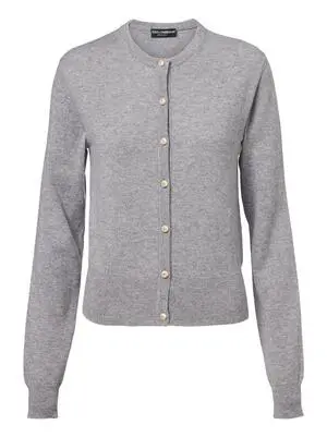 Dolce & Gabbana Embellished Cashmere Cardigan - Grey