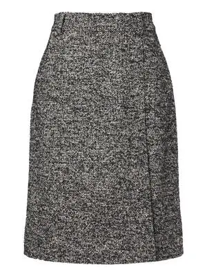 Dolce & Gabbana Wool, Silk, And Alpaca-blend Tweed Pencil Skirt - Black