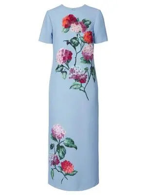 Carolina Herrera Embellished Floral-appliqué Midi Dress - Multicoloured