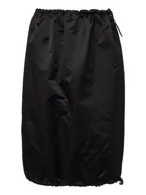 Prada Prada Silk Satin Midi Skirt Black