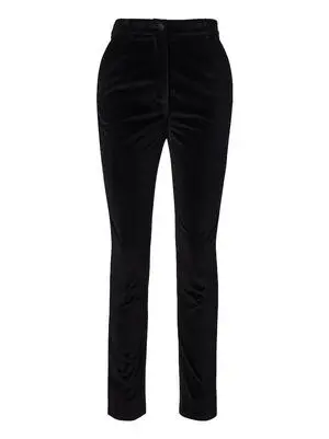 Dolce & Gabbana Cotton And Silk-blend Velvet Slim Pants - Black
