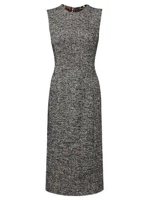 Dolce & Gabbana Wool And Silk-blend Tweed Midi Dress - Black