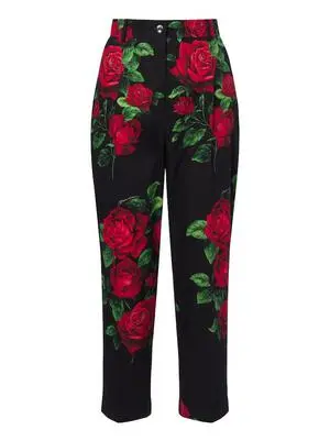 Dolce & Gabbana Floral Cropped Cotton Pants - Multicoloured