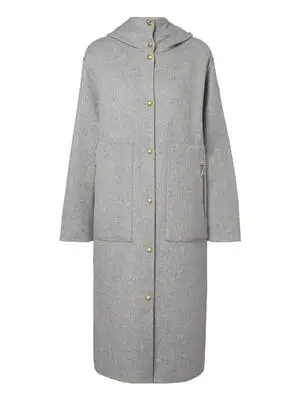Moncler Anthrene Reversible Wool And Cashmere Down Coat - Grey