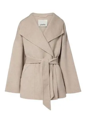Isabel Marant Étoile Isabel Marant Ceaton Wool And Cashmere Wrap Coat Beige