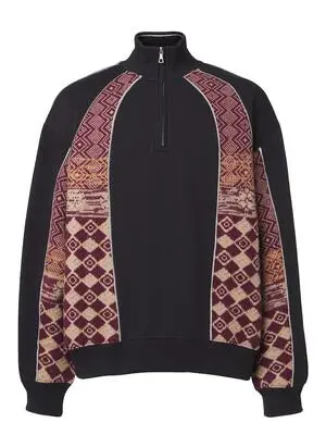 Dries Van Noten Cotton And Wool Half-zip Sweater - Multicoloured