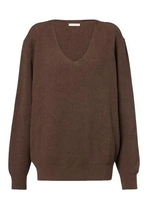 THE ROW Phef Cotton And Cashmere Sweater - Brown