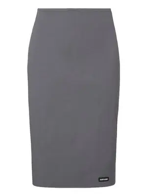 Miu Miu Cotton-blend Poplin Pencil Skirt - Grey