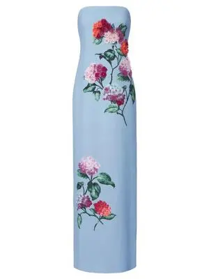 Carolina Herrera Embellished Floral-appliqué Bustier Gown - Multicoloured