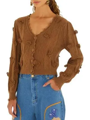 FARM RIO FARM Rio Richielieu 3-D Butterfly Detail Cardigan