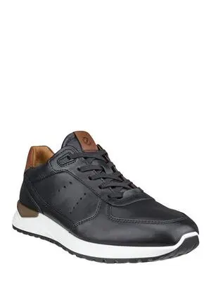 Ecco Astir Neo Leather Dress Sneakers - Black