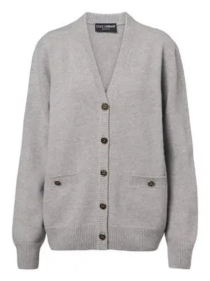 Dolce & Gabbana Dg Virgin Wool Cardigan - Grey