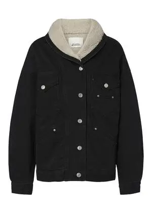 Isabel Marant Étoile Pimia Fleece-trimmed Denim Jacket - Black