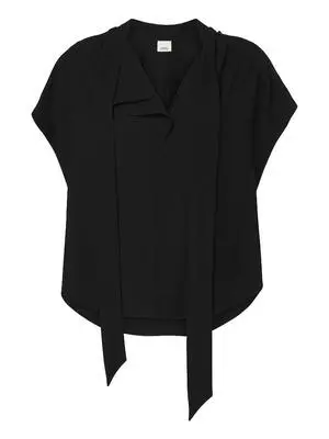 Isabel Marant Étoile Selene Tie-neck Crêpe Blouse - Black