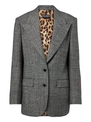 Dolce & Gabbana Virgin Wool Tweed Blazer - Grey