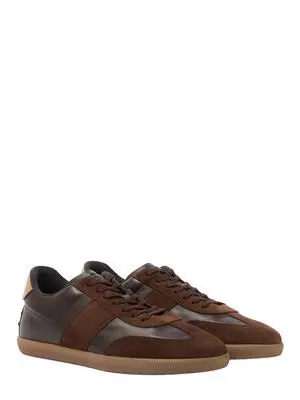 TOD'S Leather And Suede Lace-up Sneakers - Brown