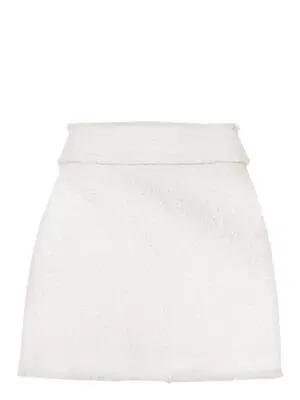 Dolce & Gabbana Cotton-blend Tweed Mini Skirt - White