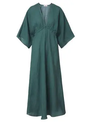 ERES Brilliance Linen Midi Dress - Green
