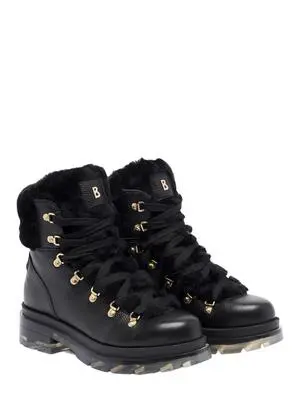 Bogner Swansea B Leather Lace-up Shearling Boots - Black
