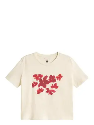 THINKING MU Red Garden Zowie T-shirt - White