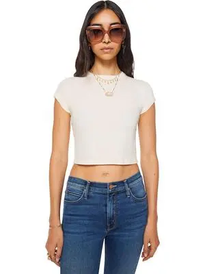 MOTHER The Itty Bitty Ringer Crop T-shirt - White