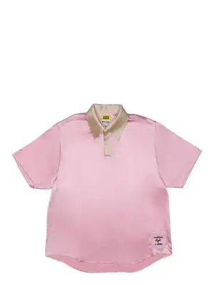 MELROSE HIGH X Lotto Ivy League Silk Polo Tangerine Pink