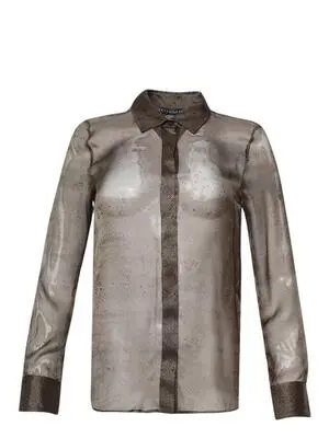 Zeynep Arçay Animal Print Silk Shirt - Brown