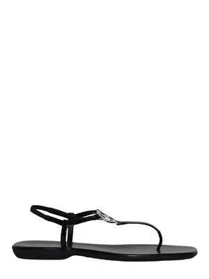 Gucci Interlocking G Flat Thong Sandals - Black