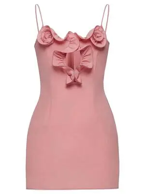 Magda Butrym Mini Dress With Floral Ruffle Detail - Pink